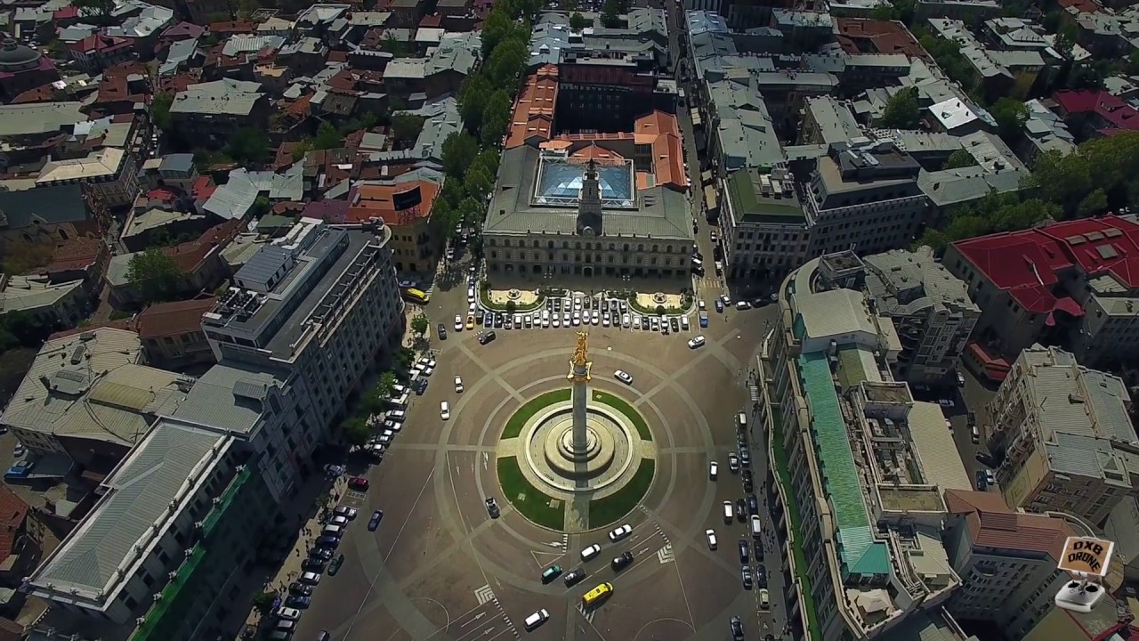Freedom Square in Tbilisi Georgia - Drone Photography