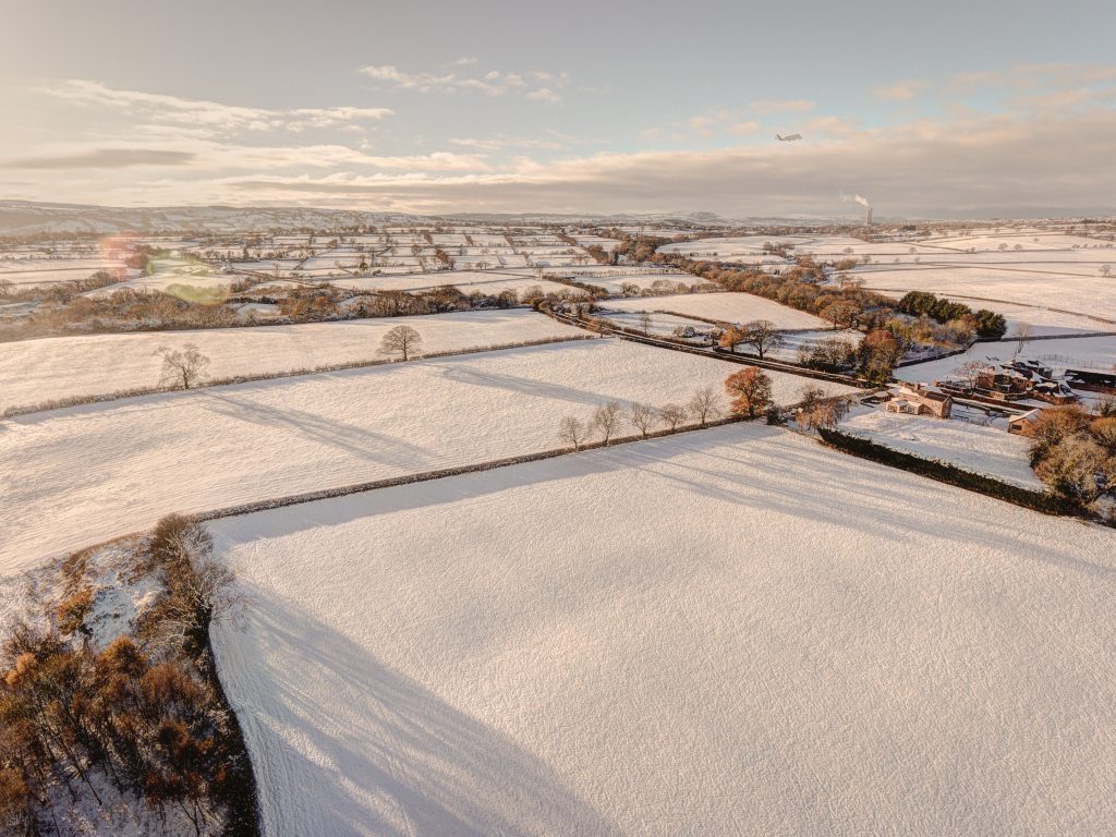 Snow Covered Fields - Drone Photography