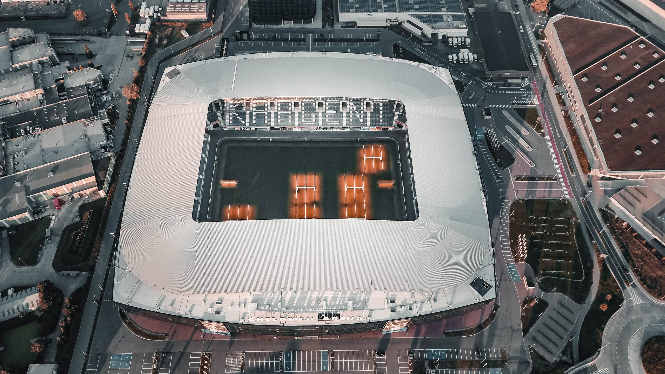Incredible Arena shot by @dronefilmingbelgium - Drone Photography